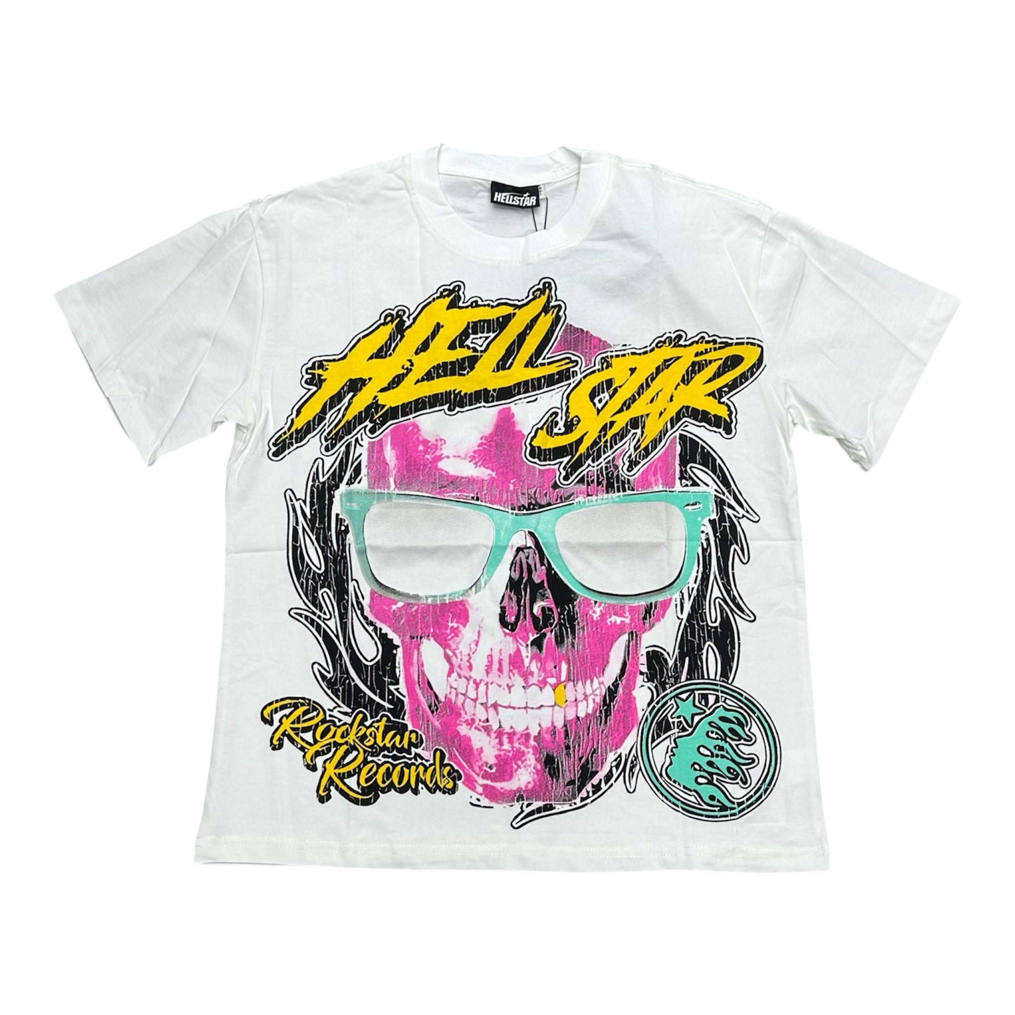 Hellstar “Brand like a rockstar” white tee – Crwnplug