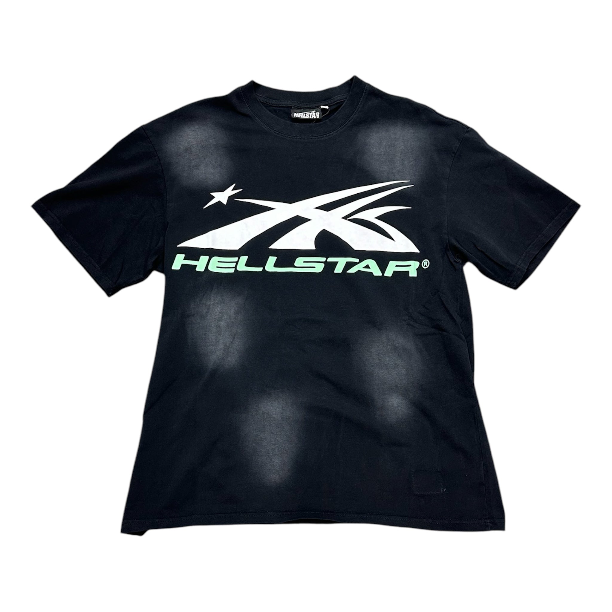 Hellstar black/mint green tee – Crwnplug