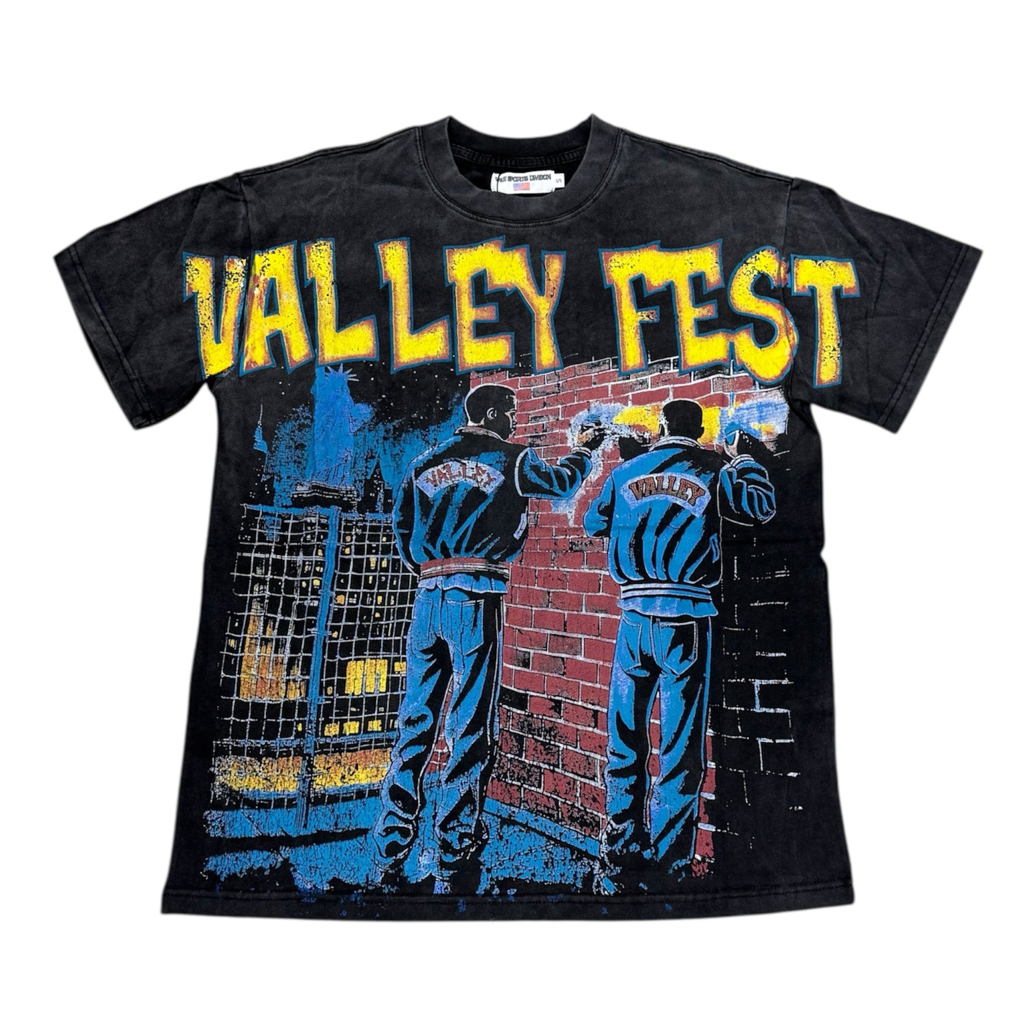 Valley “Wall Graffiti” Black Tee – Crwnplug